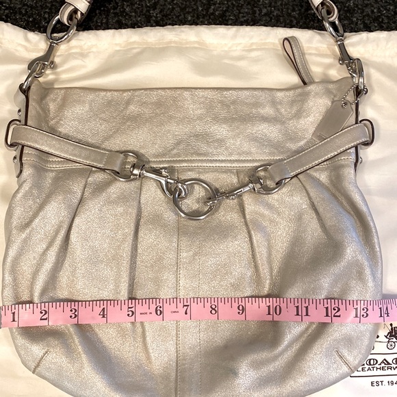 Coach | Bags | Coach Beautiful Silvery Metallic Buttery Soft Hobo Tote ...